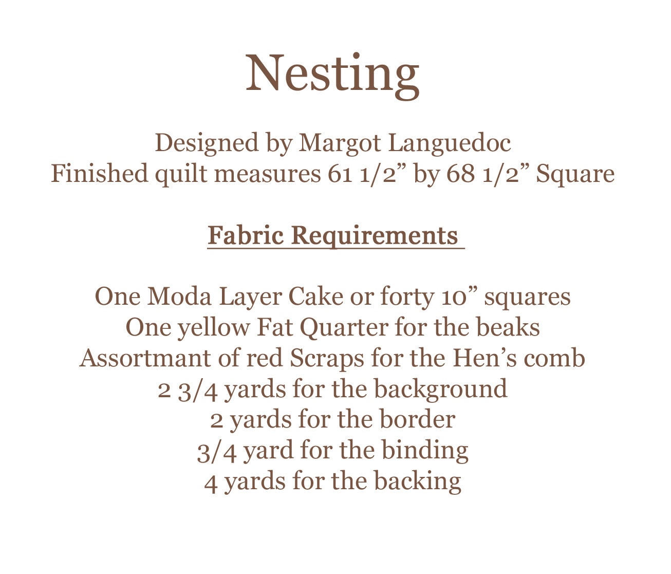 Hen Quilt Pattern Nesting Quilt Pattern PDF the Pattern - Etsy UK