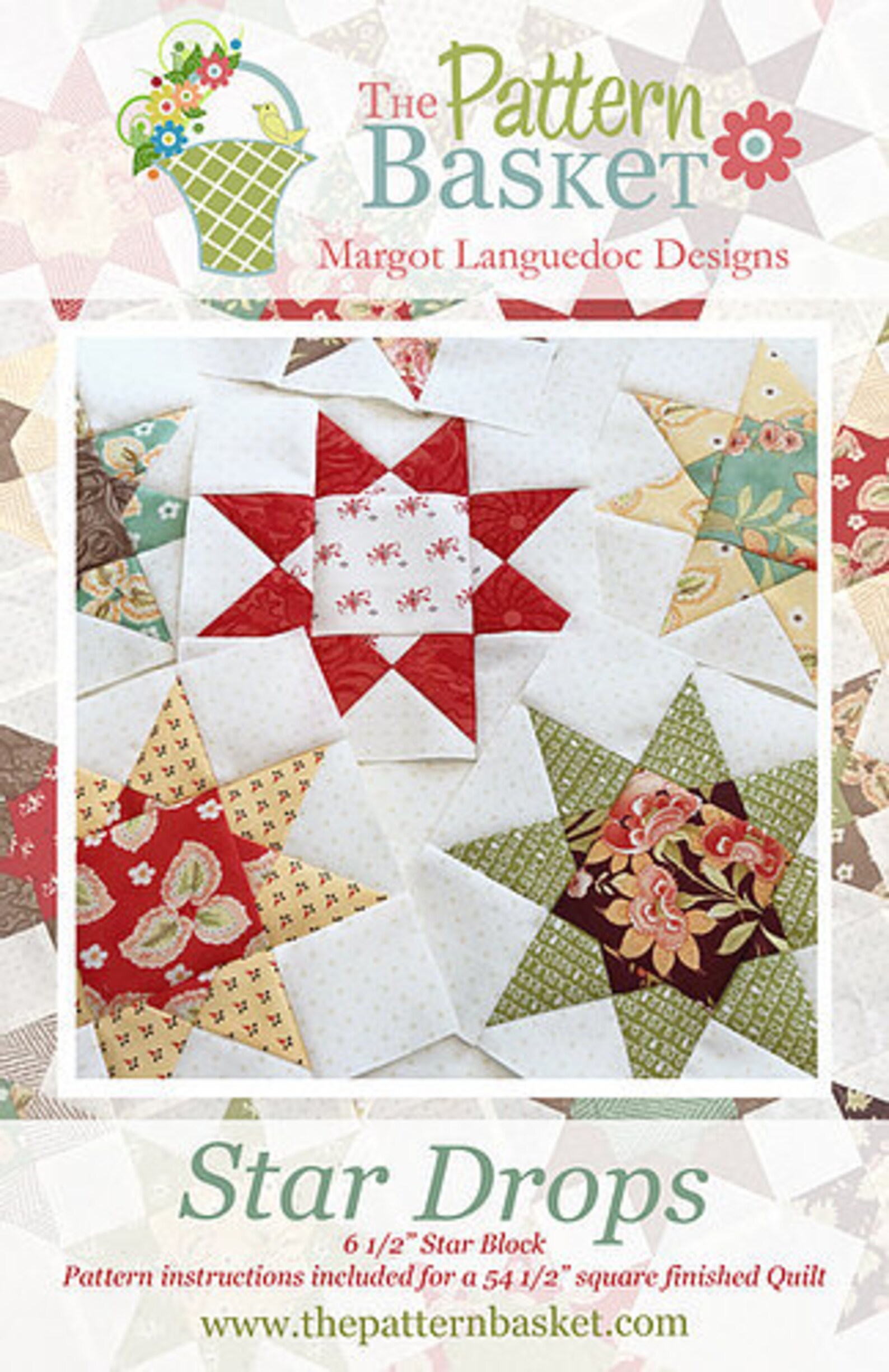 Star Quilt Pattern | Star Drops Quilt Pattern PDF | the Pattern Basket ...