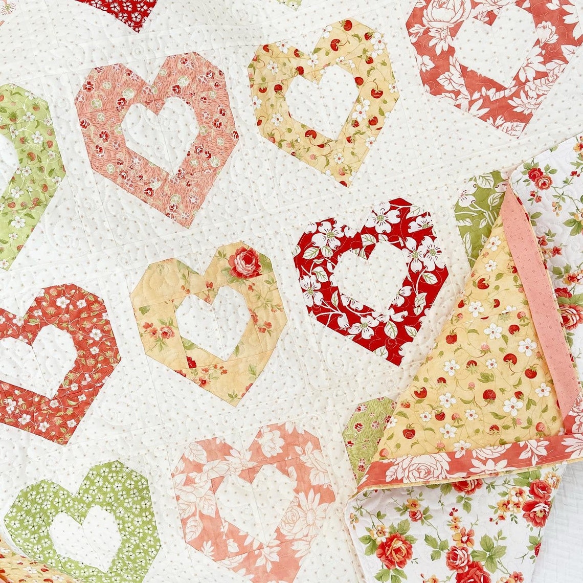 Heart Quilt Pattern Falling in Love Quilt Pattern PDF the - Etsy