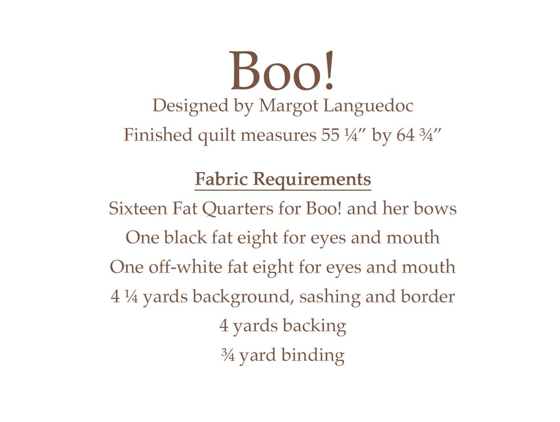 Boo Ghost Quilt Pattern PDF the Pattern Basket - Etsy