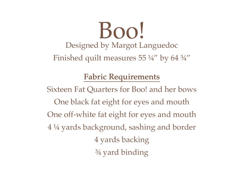 Boo Ghost Quilt Pattern PDF the Pattern Basket - Etsy