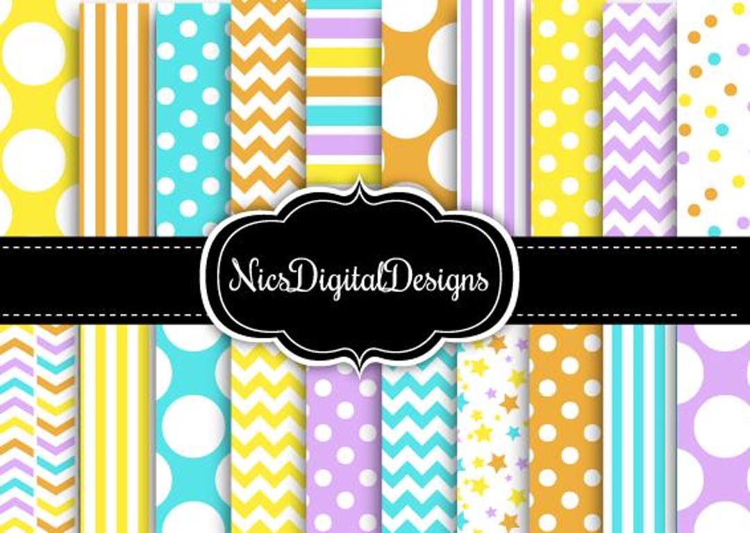 Colorful Polka Dot & Stripe Patterns (digital Papers) - Etsy