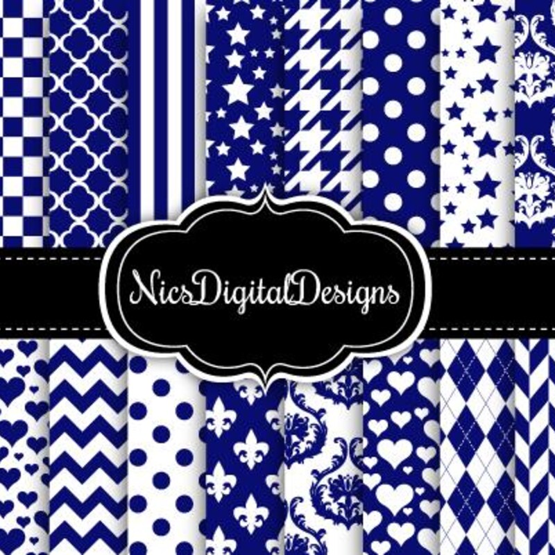 Navy Damask Art - Etsy
