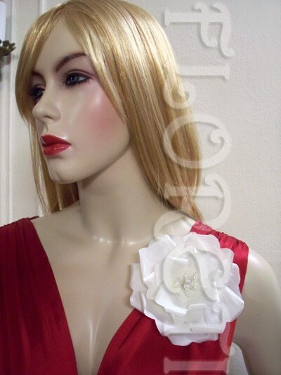 Snow Bride Large Ivory Rose Wedding Dress Flower Pin W/ Pearls | Etsy