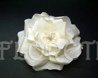 Snow Bride Ivory Rose Wedding Dress Pin Large Bridal Hair | Etsy