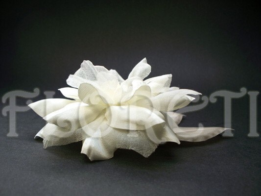 Camellia Bridal Dress Pin Wedding Gown Accessory Antique White Couture ...