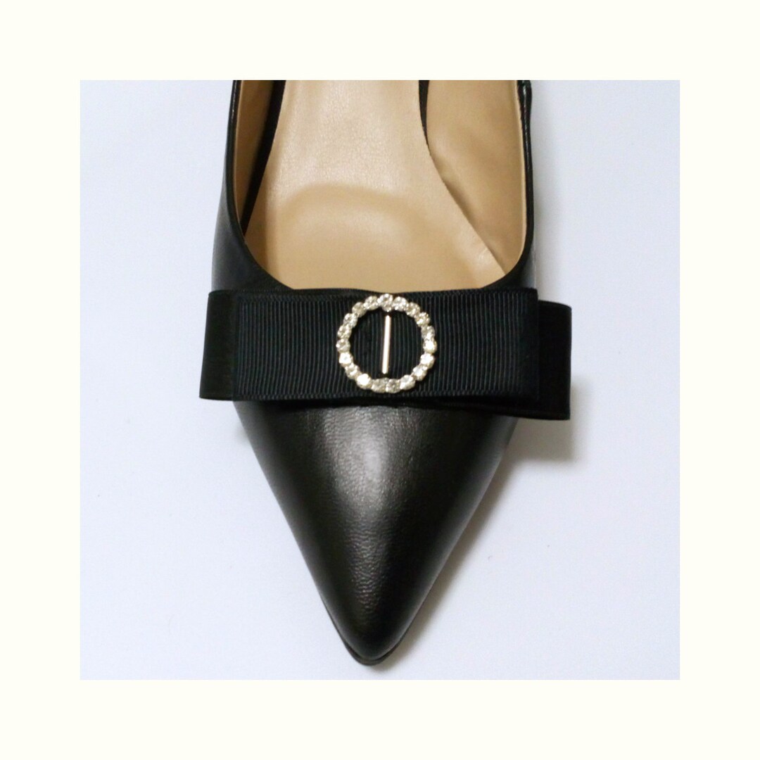 Designer Shoe Clips Fashion Satin and Grosgrain Black Bow Shoe ...