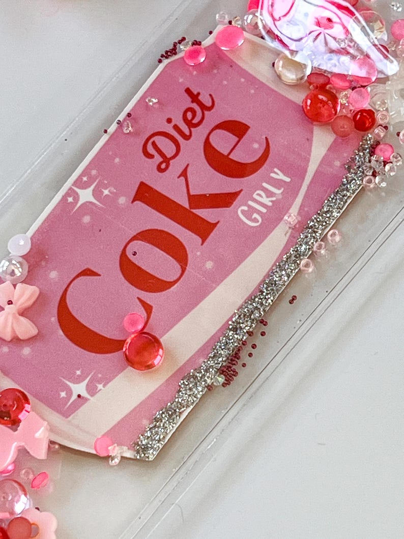 Diet Coke, Coca Cola, Glitter Bookmark, Shaker Bookmark, Pop Lover ...