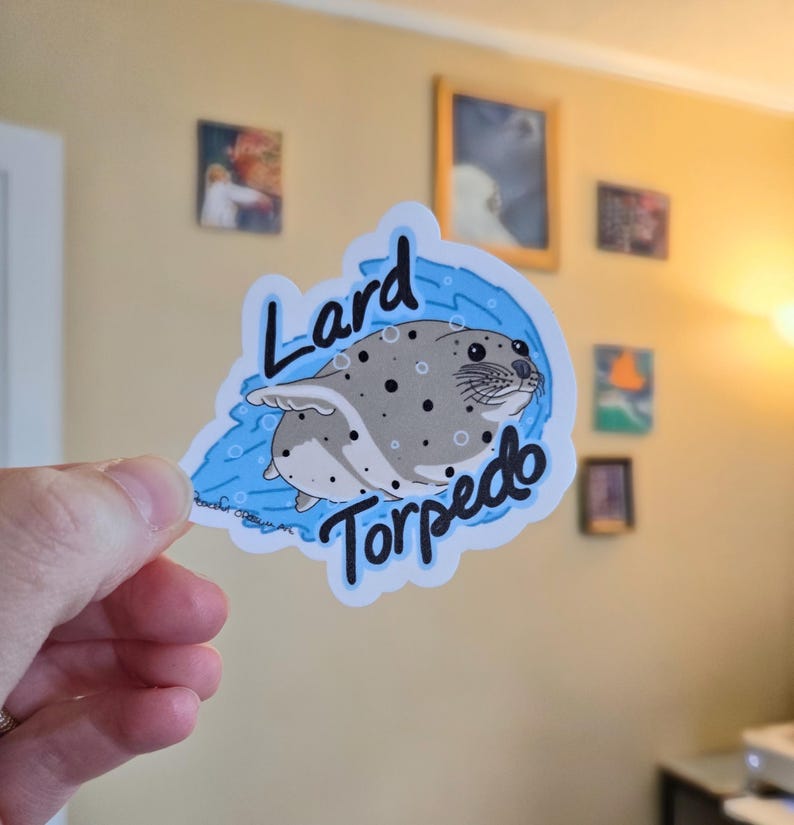 Lard Torpedo Harbor Seal Sticker - Etsy