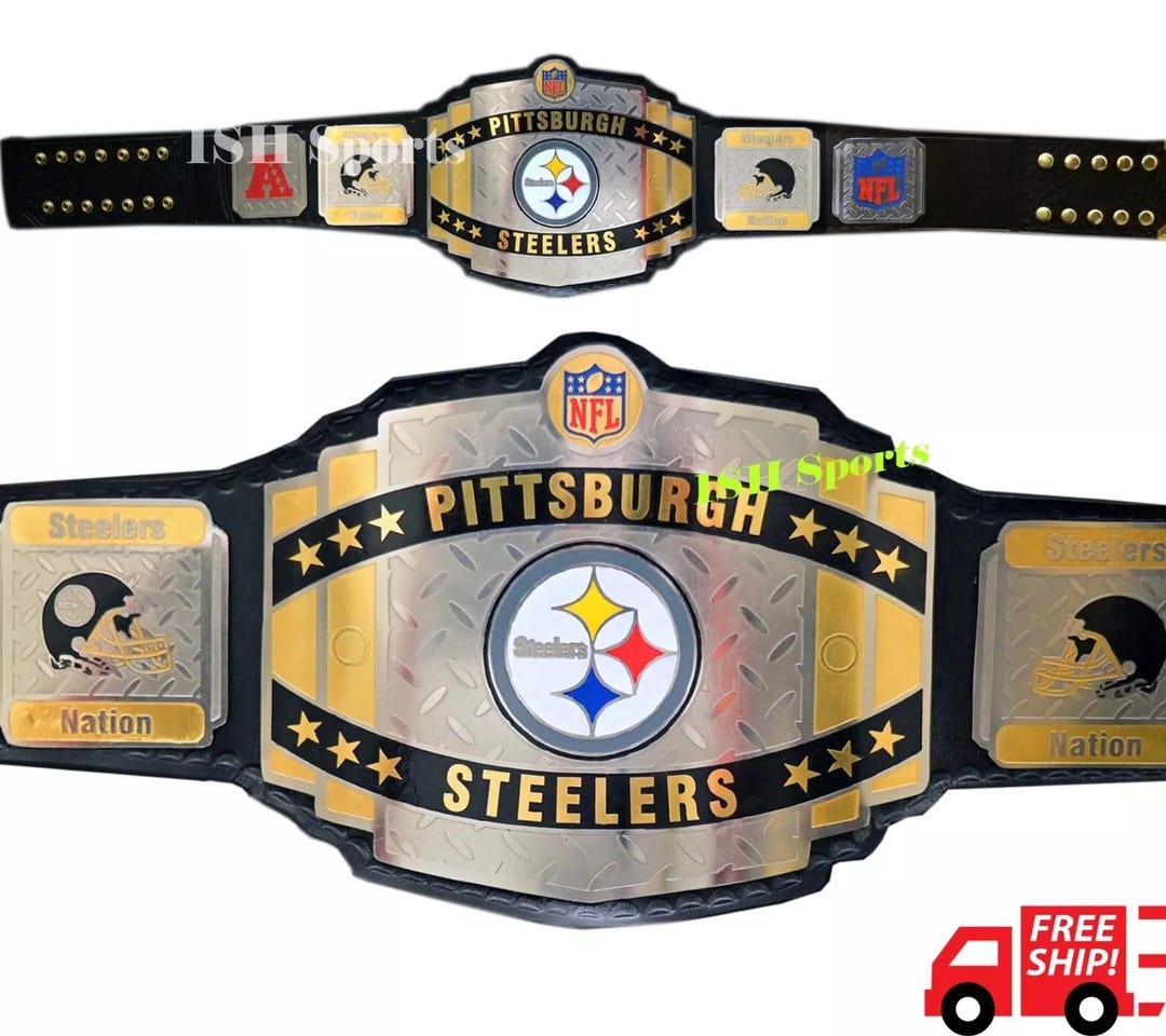 NFL BELT Pittsburgh Steelers Super Bowl Championship Title Belt Replica ...