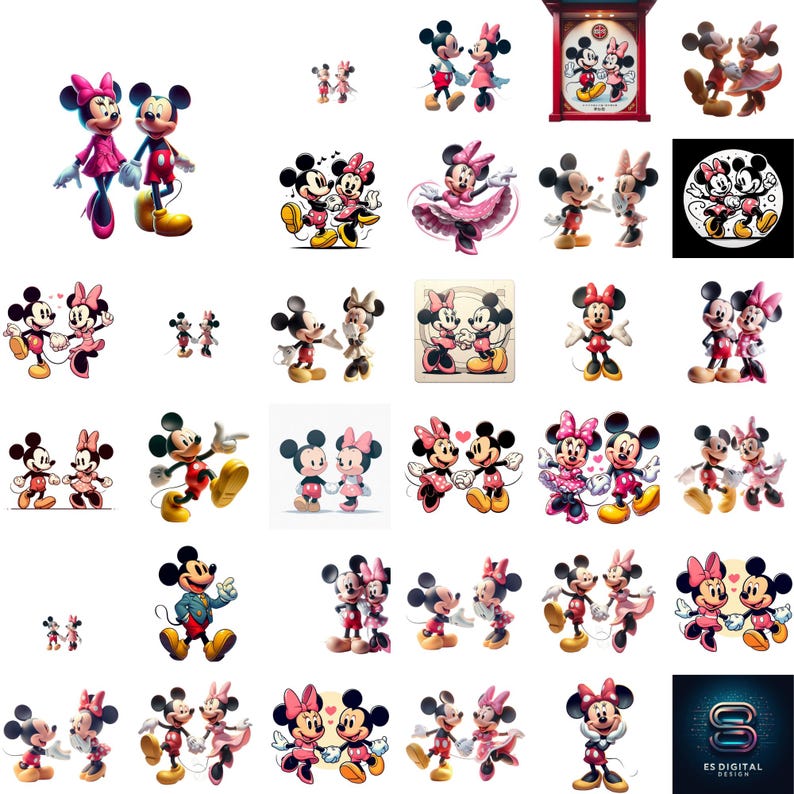 Mickey and Minnie Mouse Christmas Clipart Bundle (digital Download) - Etsy