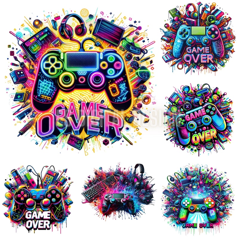 Game Over Png Bundle, Gamer Shirt Design, Game Controller Png, Gamer ...