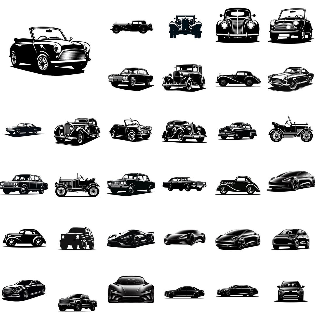 Car Silhouette Png Bundle, Custom Car Silhouette, Car Silhouette Garage ...