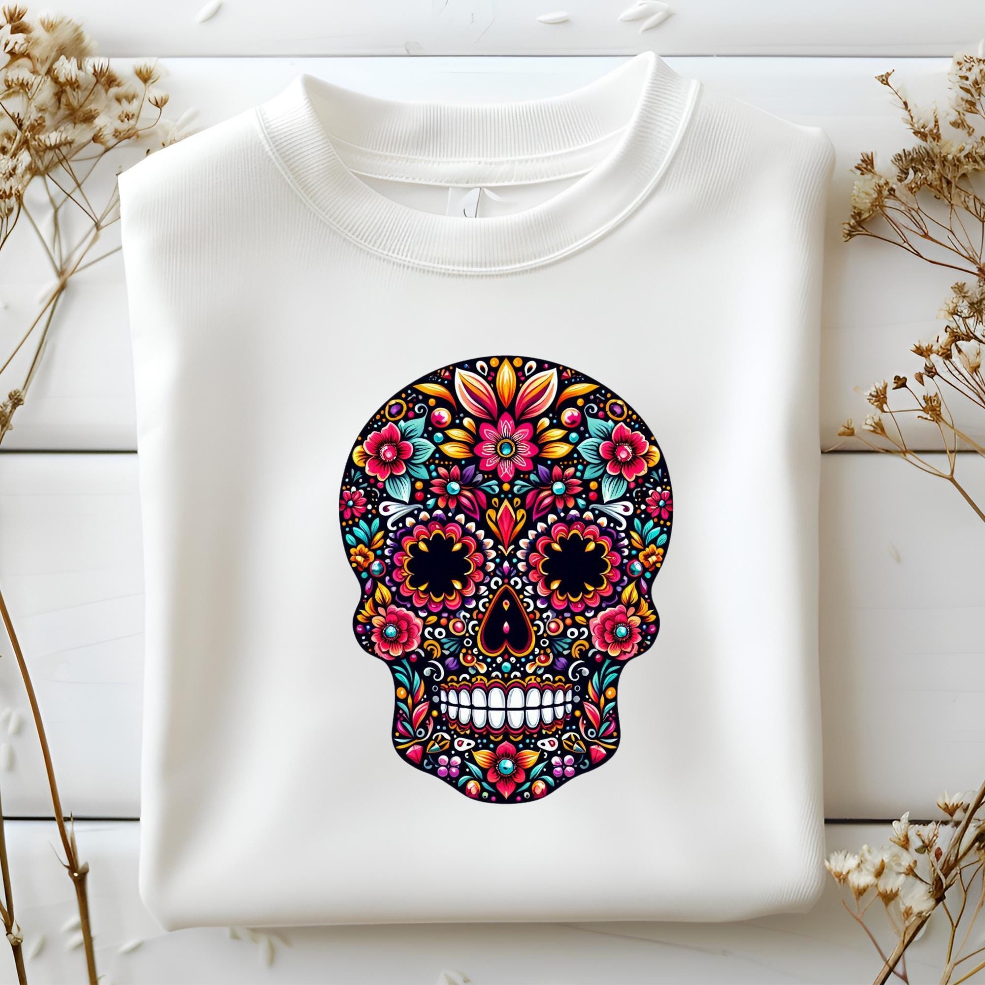 Skull PNG Bundle: Sugar Skull & Skeleton Clip Art (digital Download) - Etsy