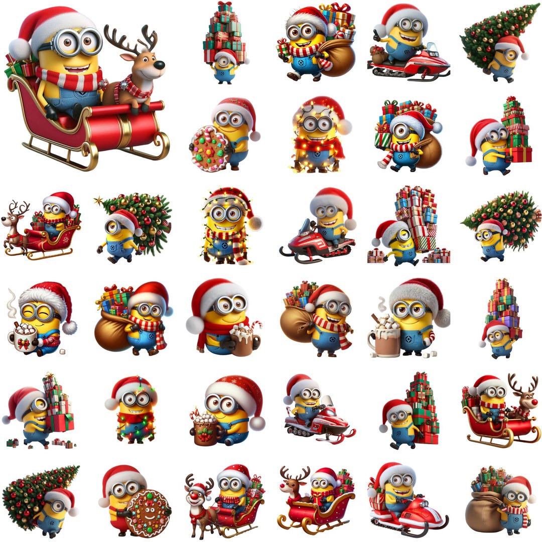 Christmas Minions Png Bundle, Minions Clipart, Minions Sublimaiton ...