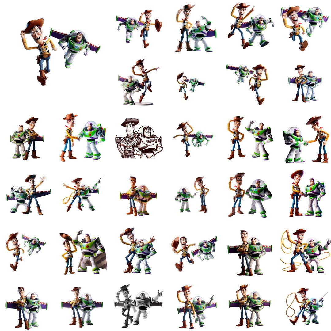 Disney Woody and Buzz Png Pack, Toy Story Character Sweatshirt, Toys ...