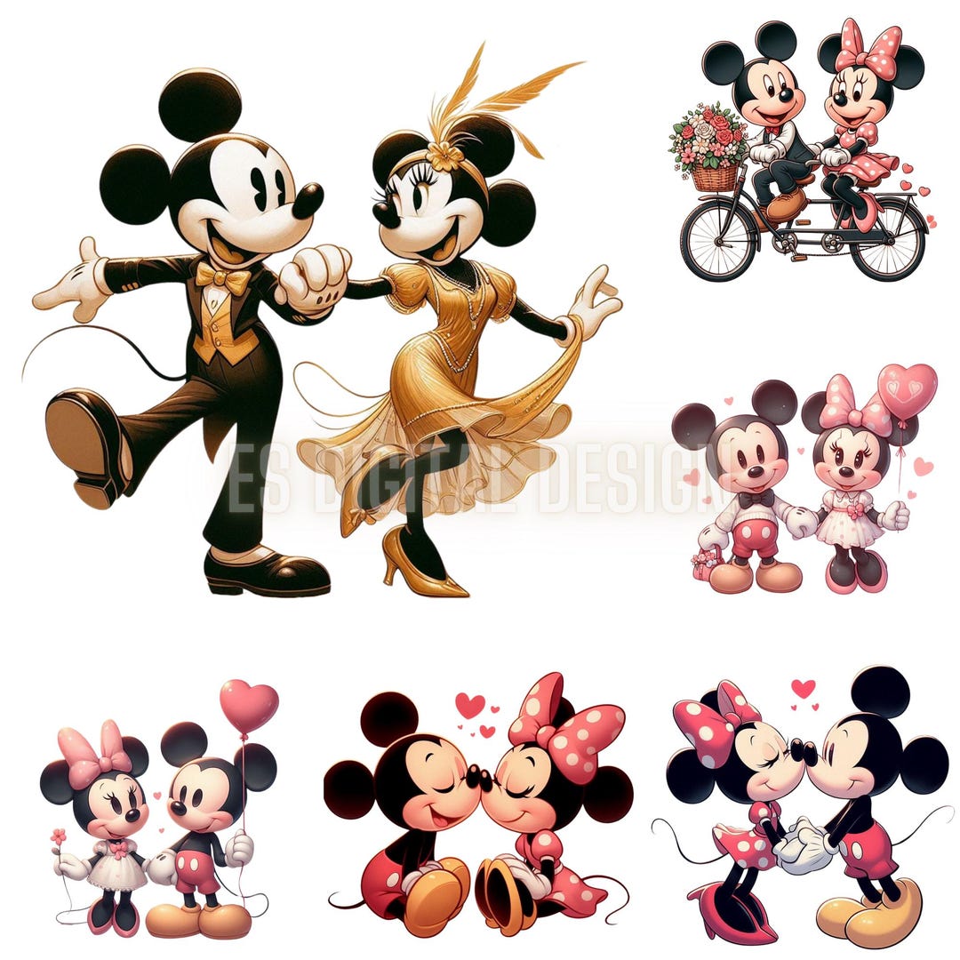 Minnie and Mickey Mouse PNG Bundle, Disney Clip Art (digital Download ...
