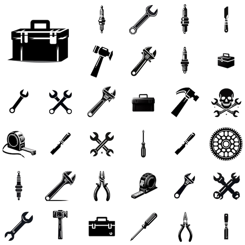 Hand Tools Silhouette Png Bundle, Tools PNG, Hand Tools Clipart ...