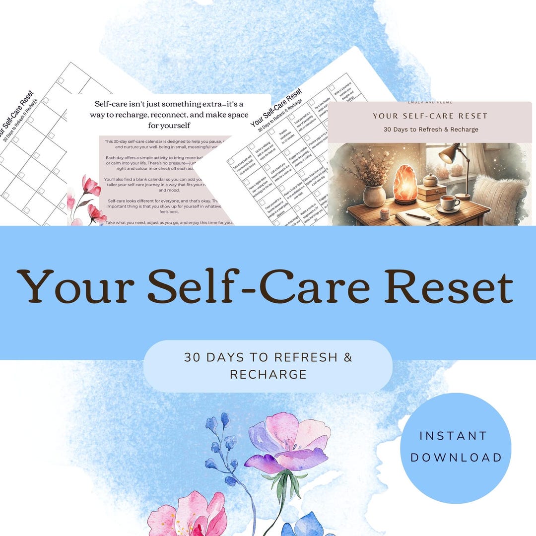 Self Care Challenge Sheets, Monthly Self Care Ideas for Adults ...