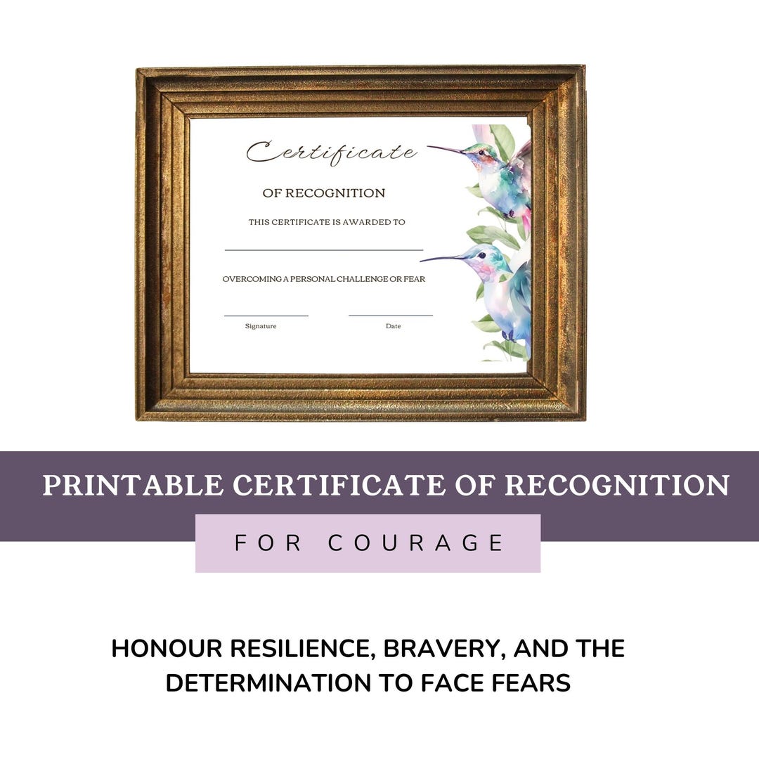 Recognition Certificate for Facing Challenges, Printable Certificate ...