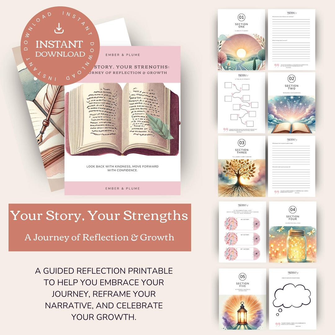 Self Reflection Worksheets Printable, Self Reflection Guide, Personal ...