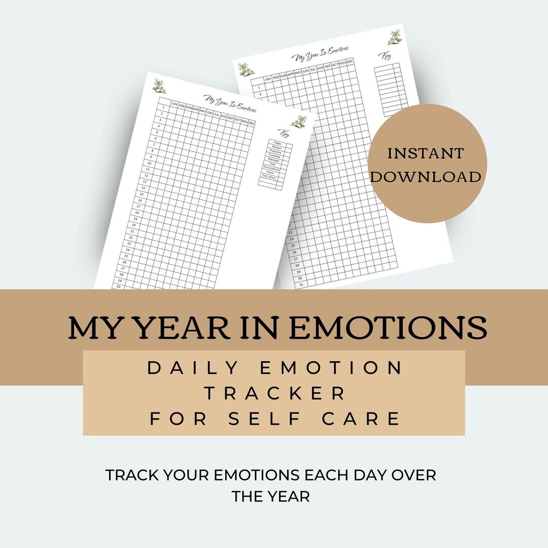 Daily Emotions Tracker for Adults, One Page Emotions Tracker, Healthy ...