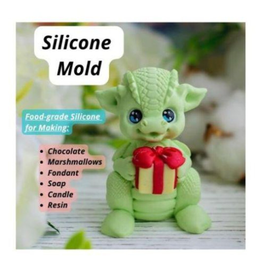 3D Dragon Silicone Mold - Cute Dragon Mold for Fondant Chocolate Candy ...