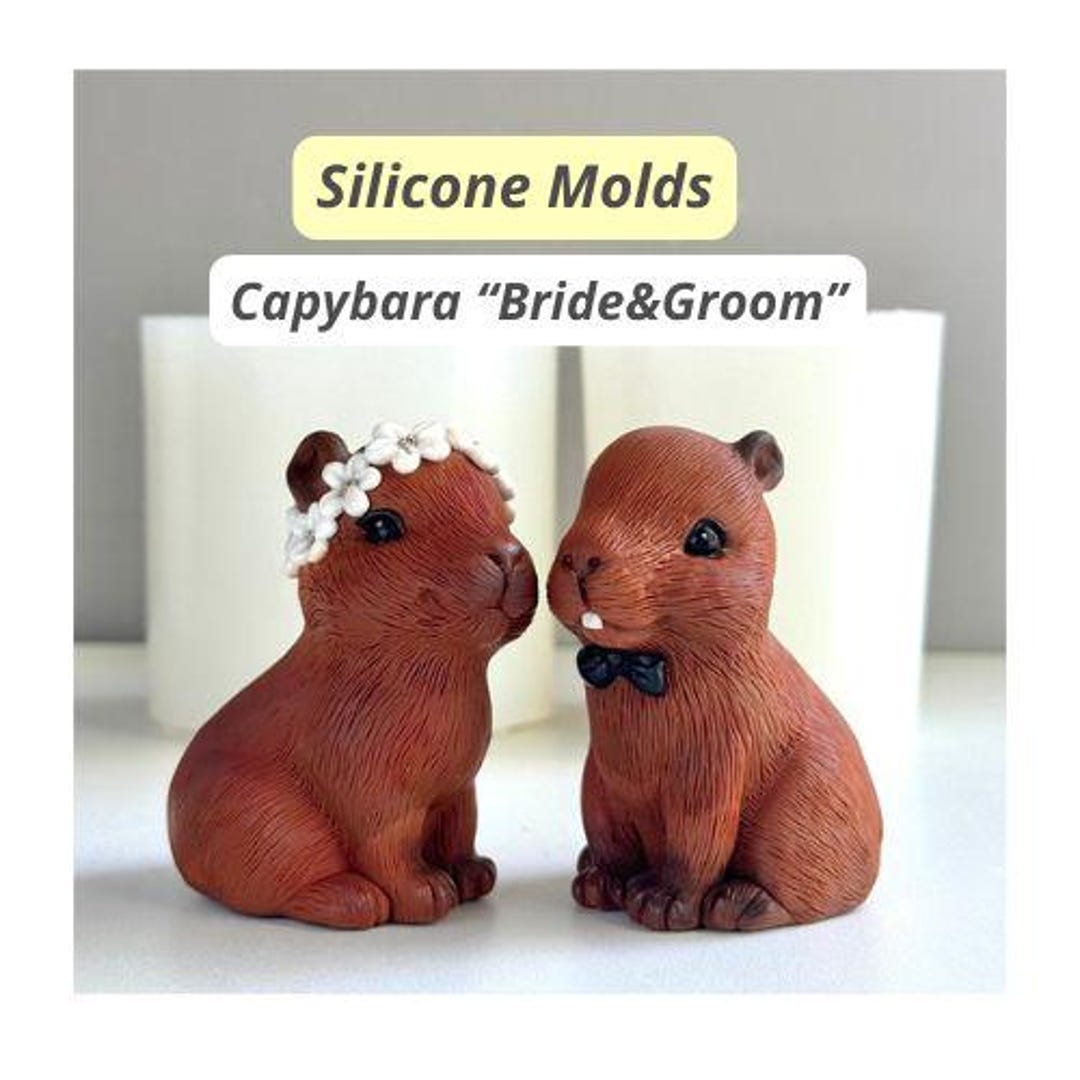 3D Capybara Bride and Groom Silicone Molds Mould for Soap Candle ...