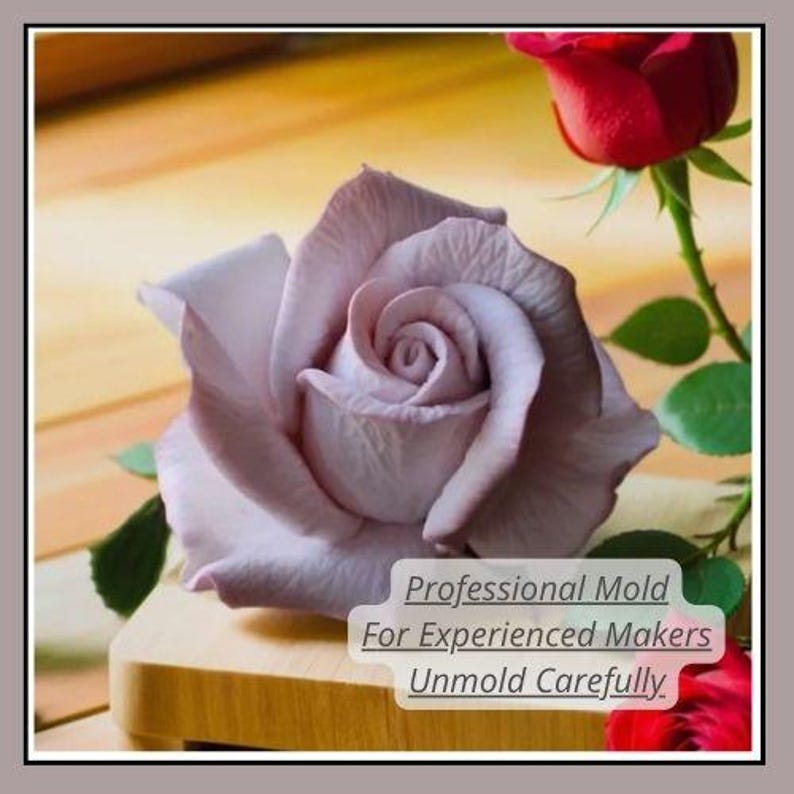 Bloom Rose Flower 3D Silicone Mold Large Realistic Rose Food Grade ...