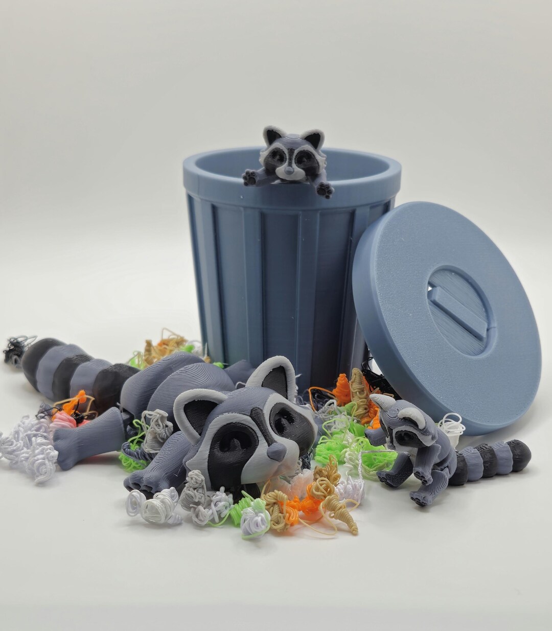 Trash Can Panda (racoon) | Articulated 3D Printed Fidget Toy - Etsy