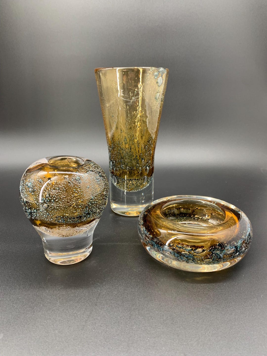 Very Rare Art Glass Vase Signed by Heikki Orvola. Modern Nuutajarvi ...