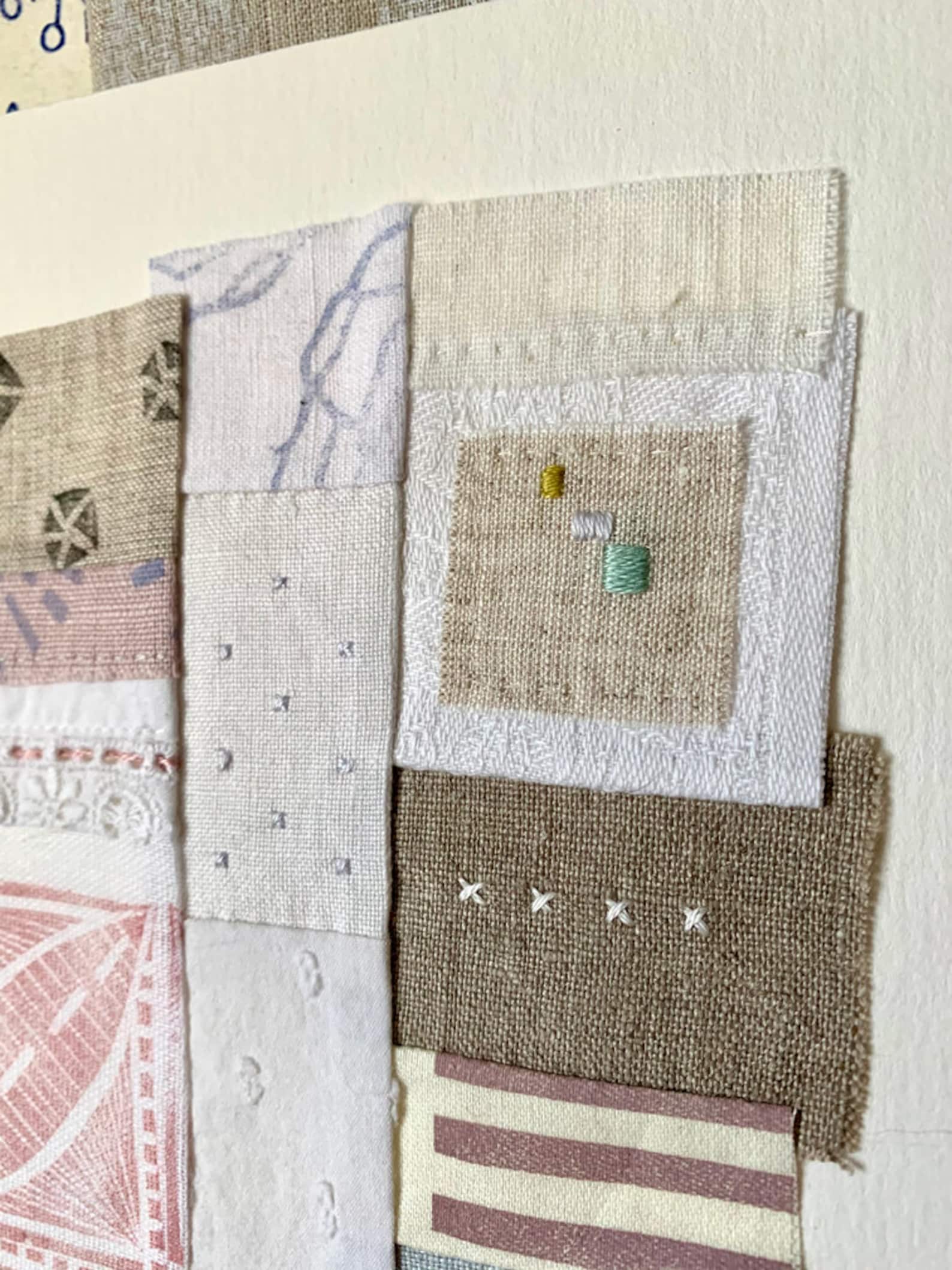 Embroidered Patchwork Textile Wall Art With Block Print and Vintage ...
