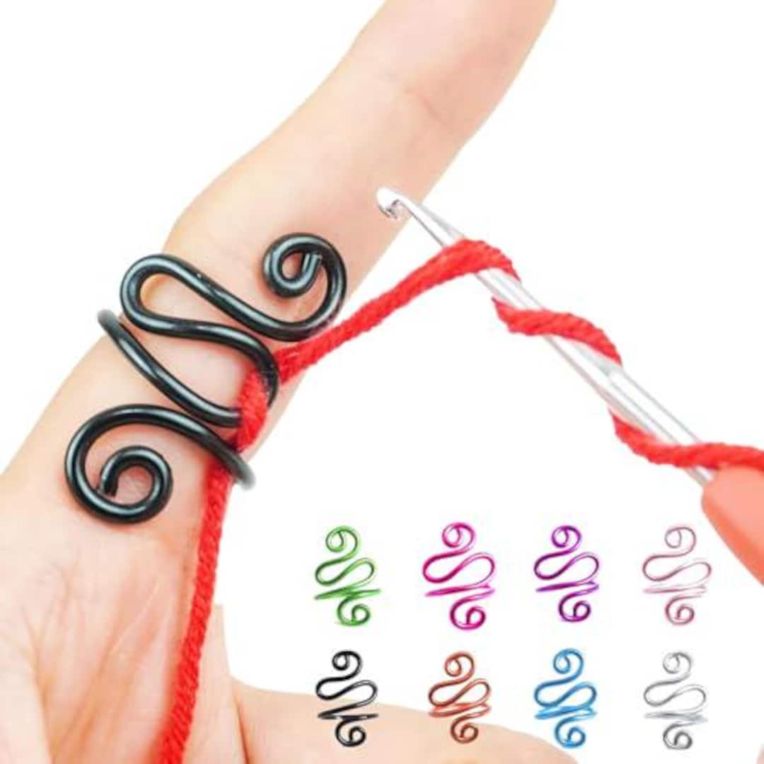 Handmade Crochet Tension Ring, Adjustable Crochet Ring for Finger ...