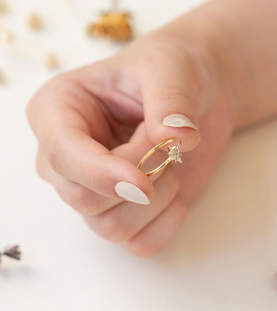 Sirius Gold Ring, Solid 14k 18k Gold Ring, Lucky Ring, Stone Jewelry ...