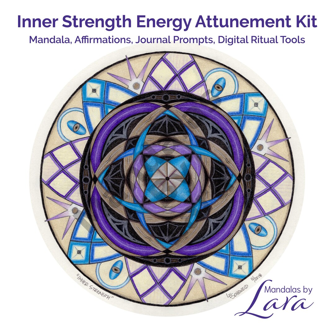 Energy Attunement Kit Printable - Inner Strength Mandala, Prompts ...