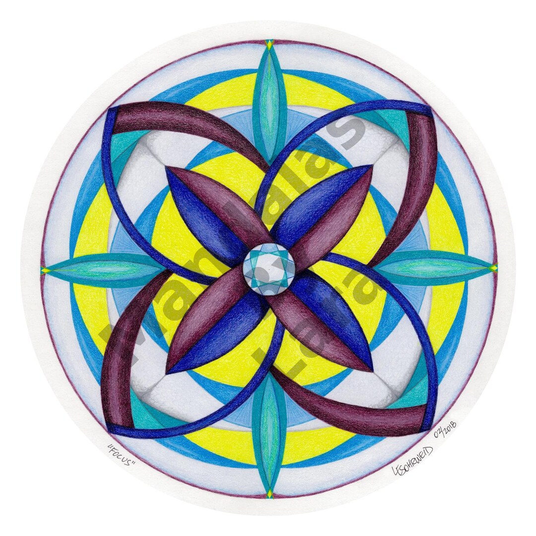 Concentration Mandala Printable Wall Art - Focus, Mindfulness & Steady ...