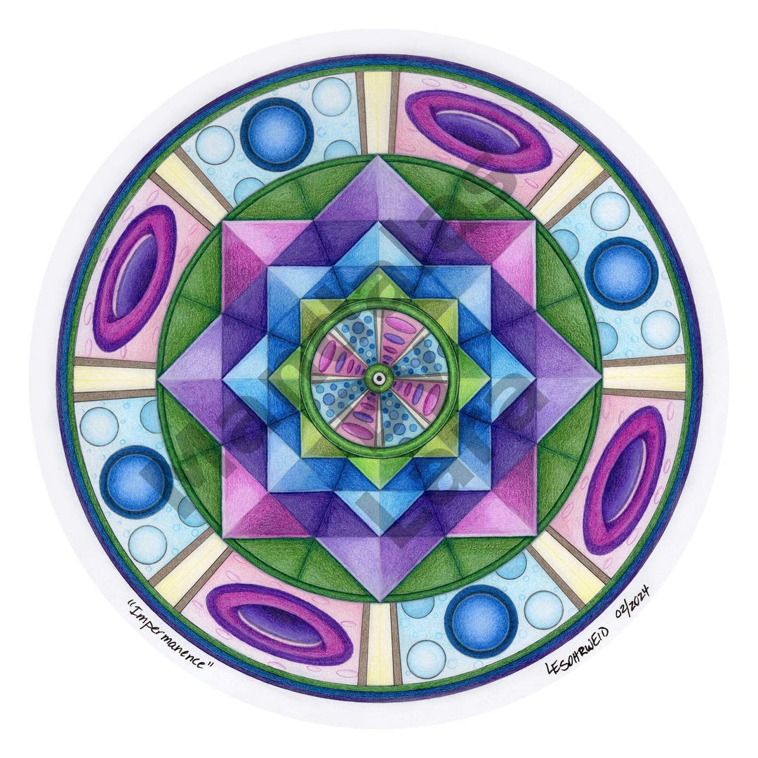 Flow Mandala Printable Wall Art - Impermanence Energy Release ...
