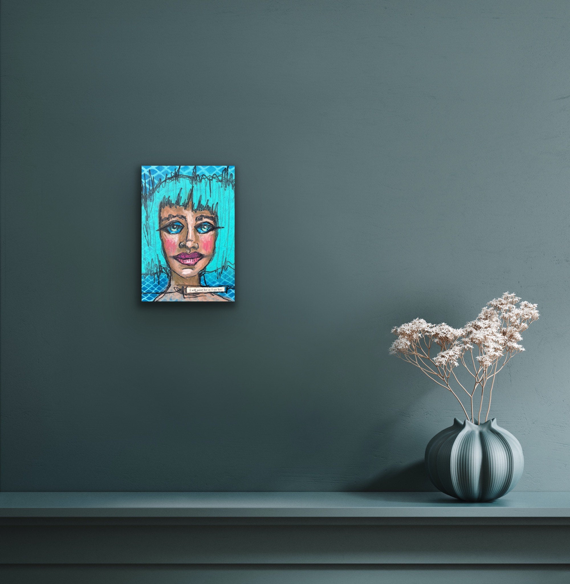 The Muse Mixed Media Portrait Painting Drawing - Etsy