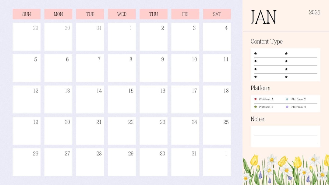 PRINTABLE CALENDAR 2025 - Etsy