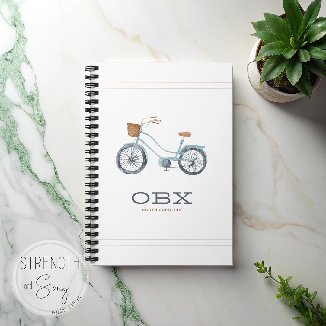 OBX North Carolina Vintage Bicycle Spiral Notebook: Coastal Travel ...