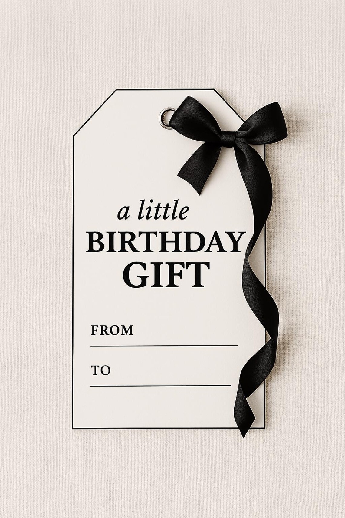 Printable Birthday Gift Tags | Black Bow Favor Tags | Editable Gift ...