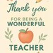 Editable Teacher Thank You Card | Hand-drawn Style | Printable Template ...