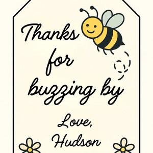 Bee Day Thank You Tag | Editable Bumble Bee Favor Tag | 1st Birthday ...