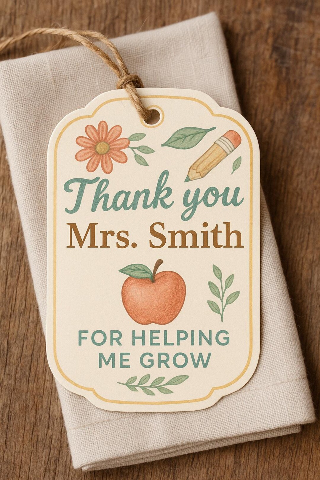 Editable Teacher Gift Tag Template - Pastel Thank You Tag for Teacher ...
