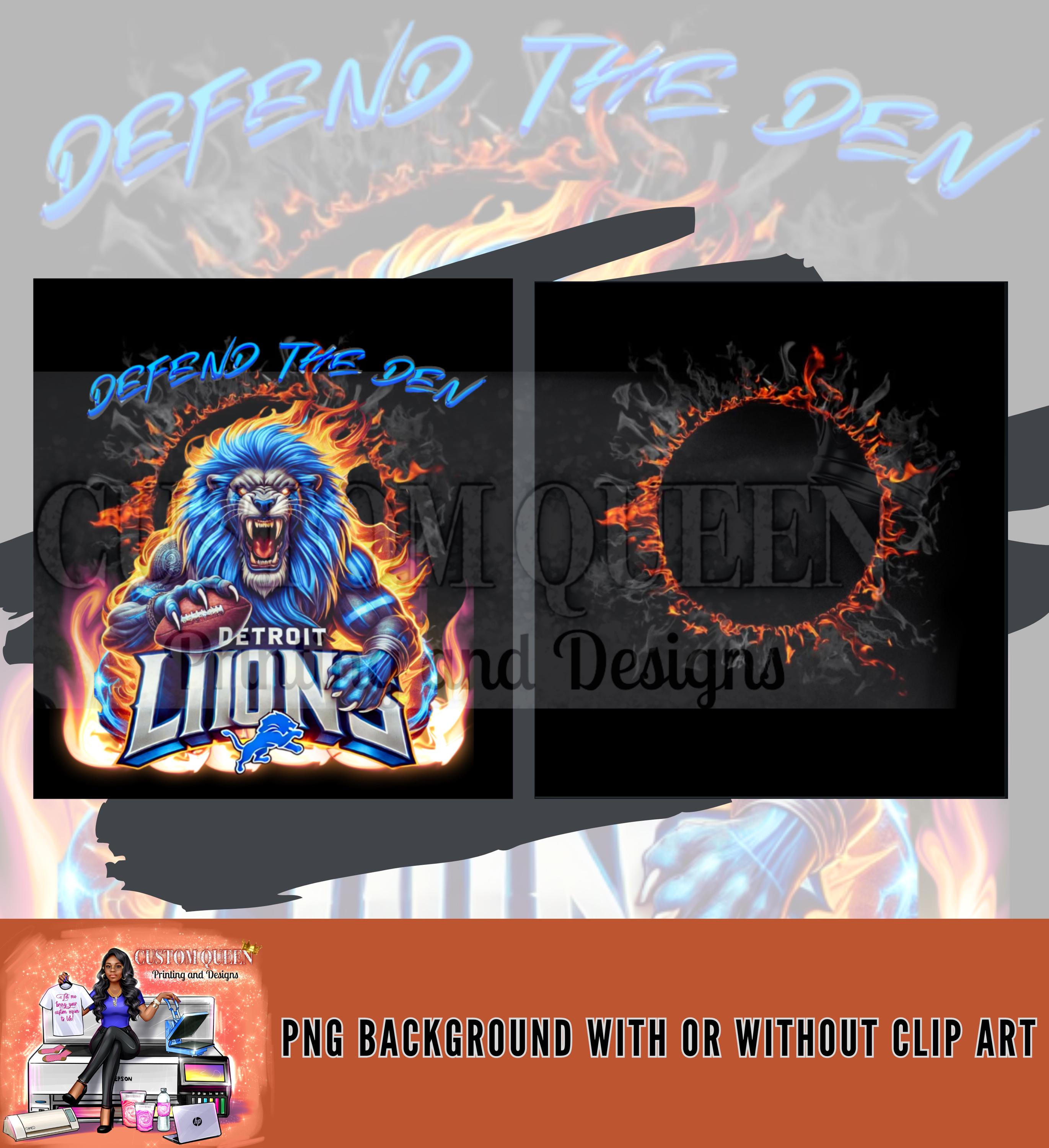 EDITABLE Detroit Inspired "flaming Lion" 3D All Over Sublimation ...