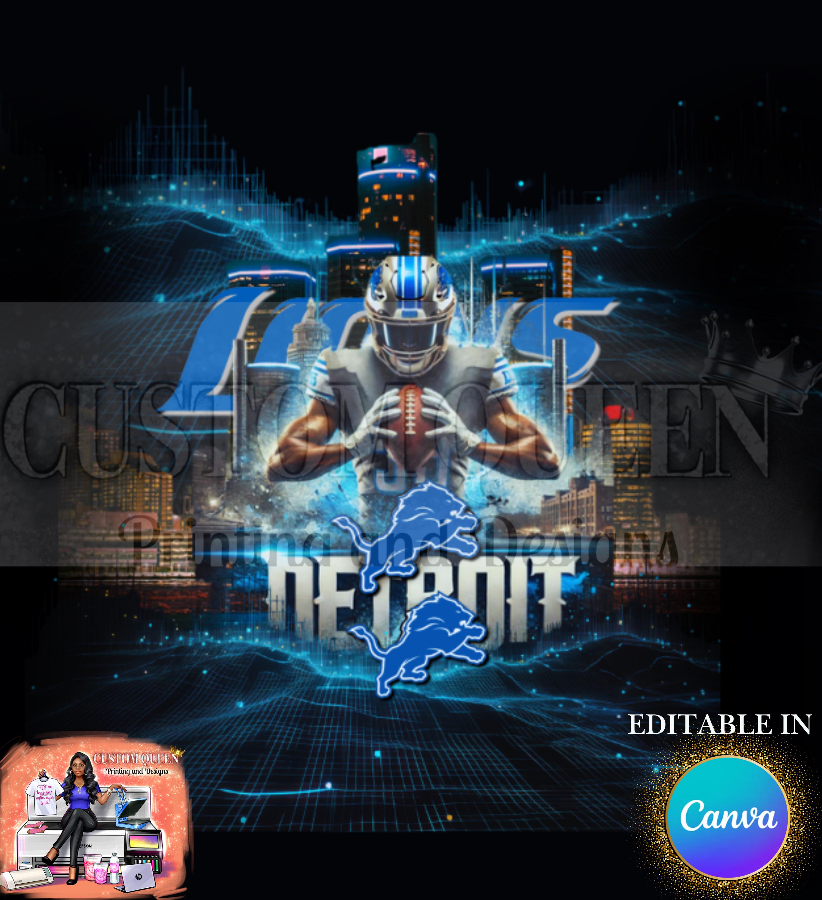EDITABLE Detroit Lions Inspired 3D All Over Sublimation Design - Etsy