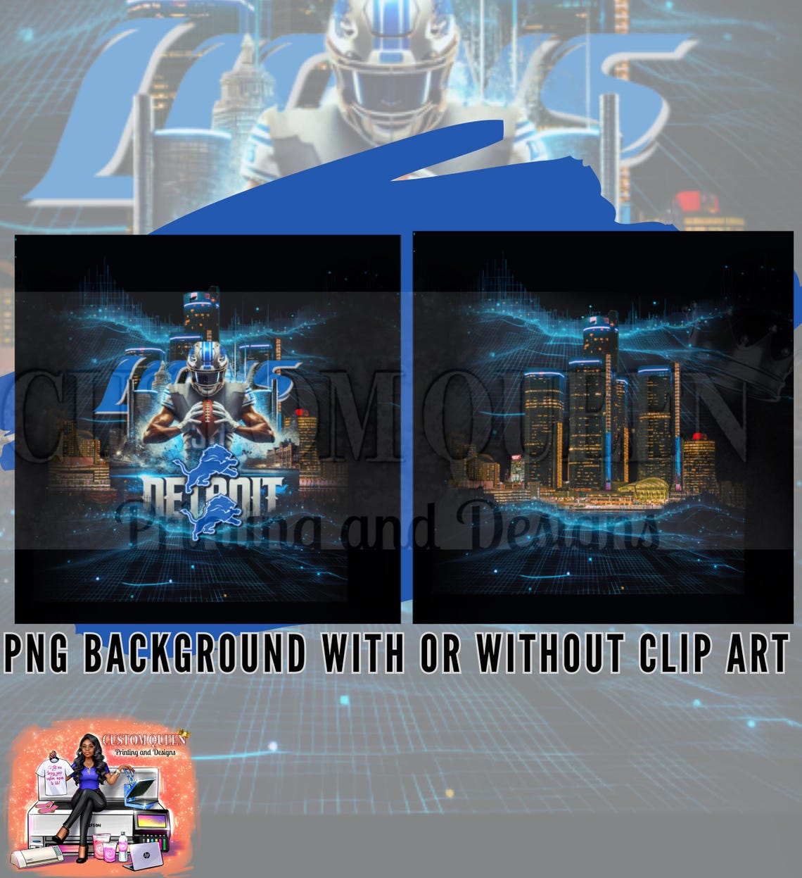 EDITABLE Detroit Lions Inspired 3D All Over Sublimation Design - Etsy