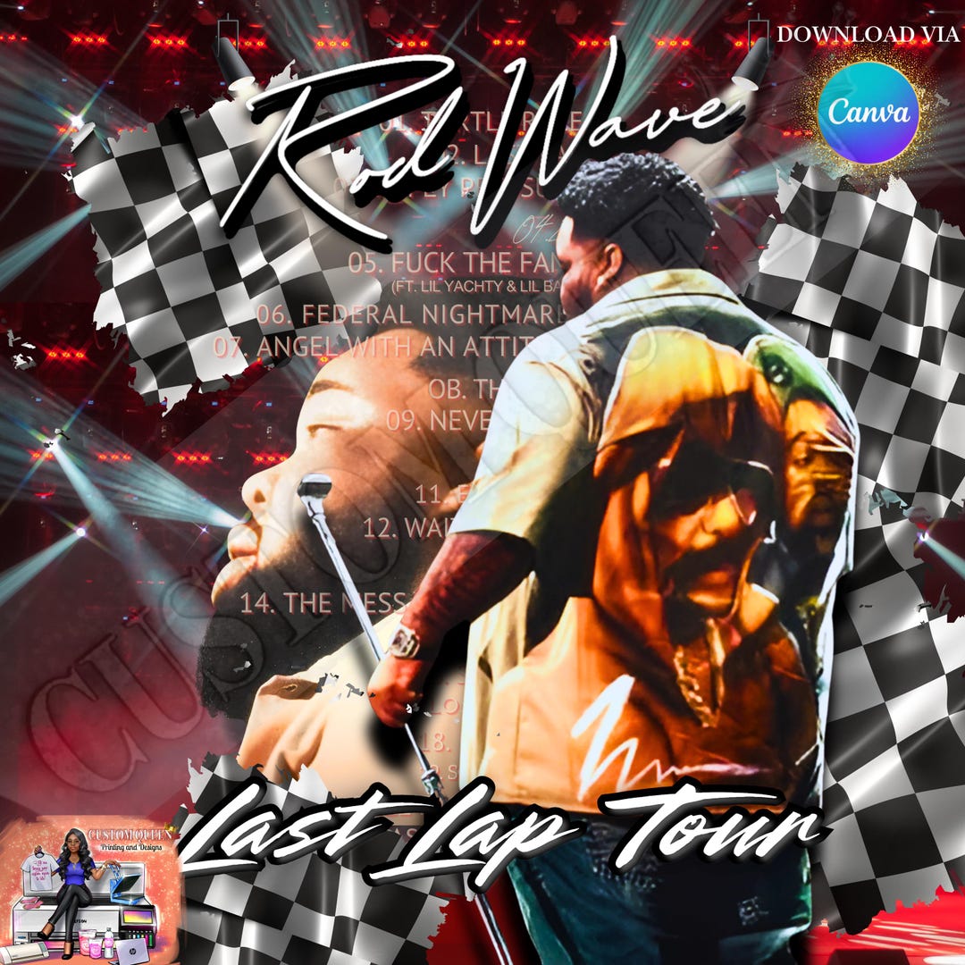 Rod Wave Albums Last Lap Tour 3D All Over Design Template *NOT EDITABLE ...