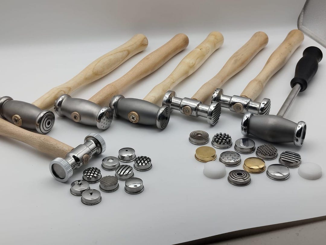 Texture Hammers Set of 7 - 12 & 9 Replaceable Tips Hammers - 5 Fixed ...