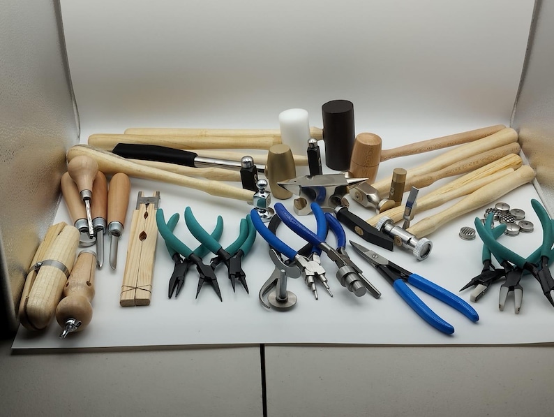 30pc Jewelry Making Tools Kit Hammer Anvil Pliers Mallets Clamps ...